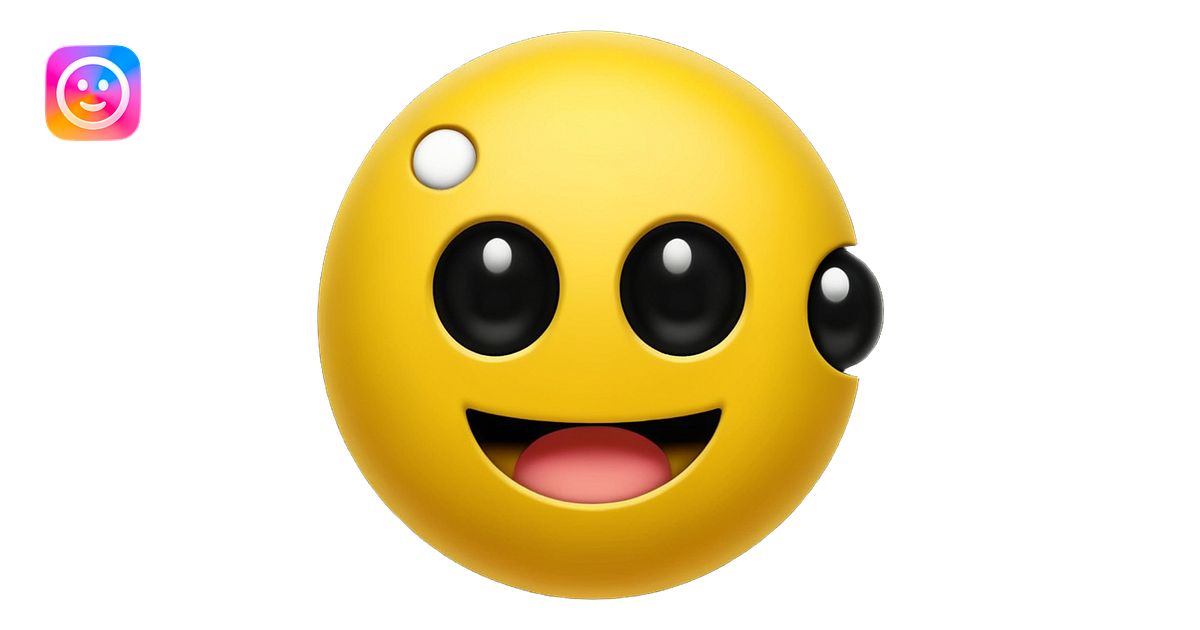 Pac-Man which just has two black dots as the eyes and a wide open mouth ...