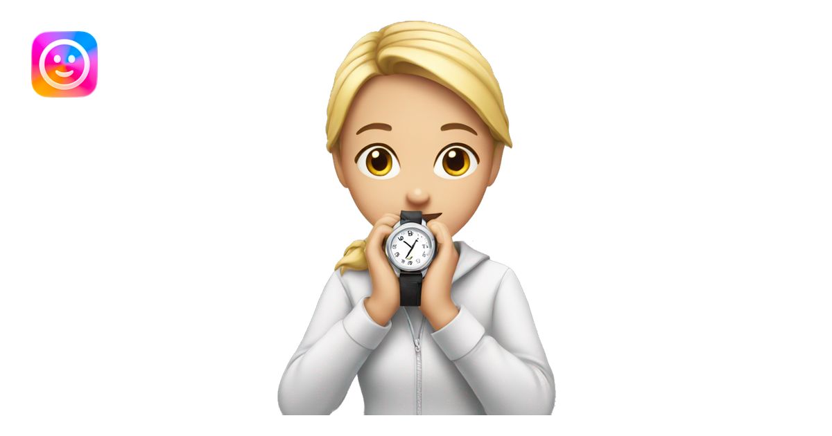 girl checking watch emoji | AI Emoji Generator