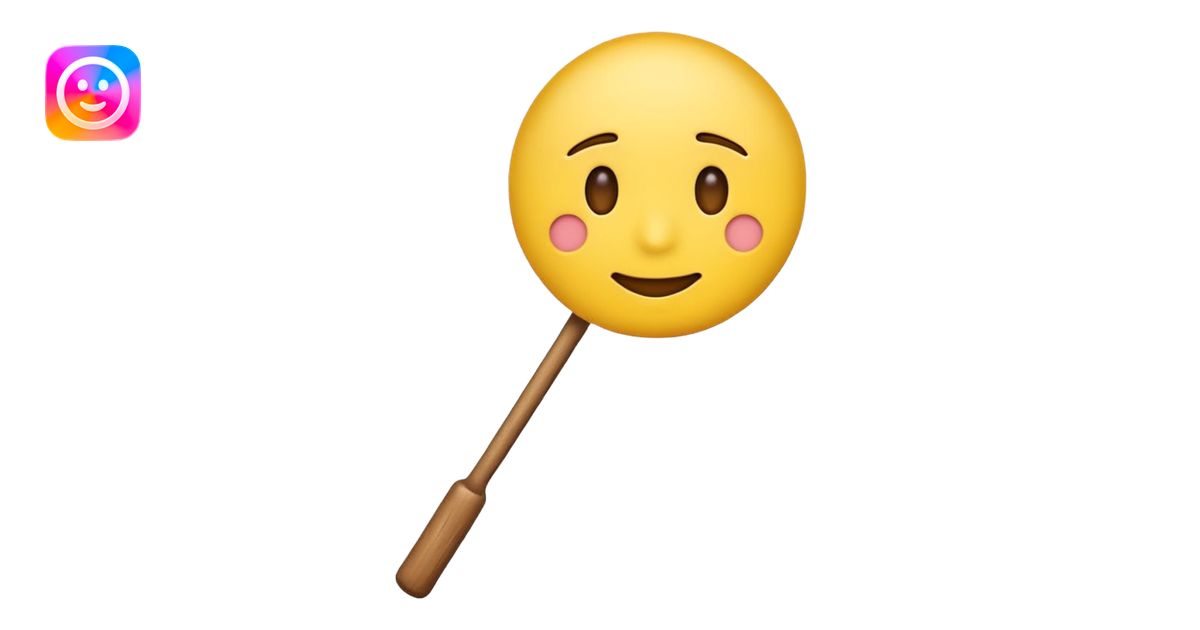 normal emoji with a stick coming from the front emoji | AI Emoji Generator