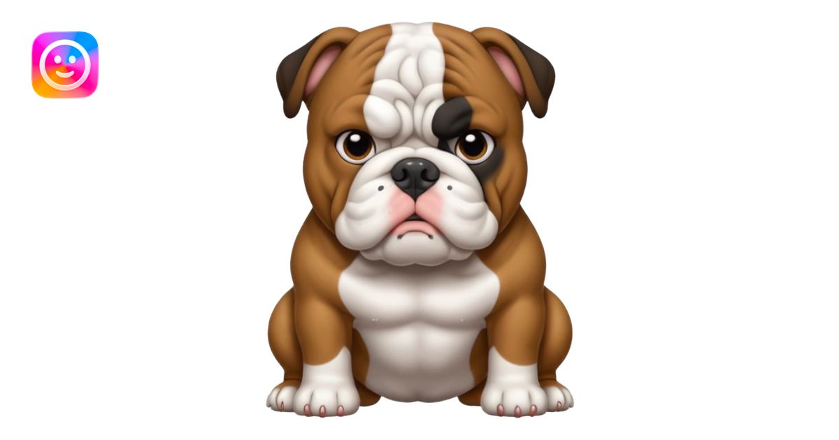 bulldog ingles atigrado cafe oscuro casi negro con blanco emoji | AI ...