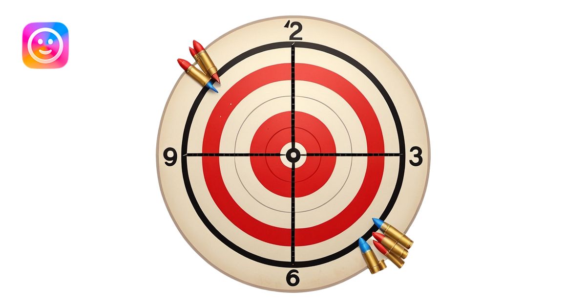 Paper target with bullet holes clustered in the center in the bullseye ...