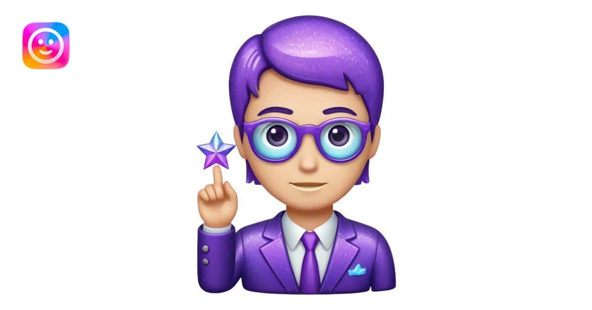 Purple Glitter Symbol of Manager emoji | AI Emoji Generator