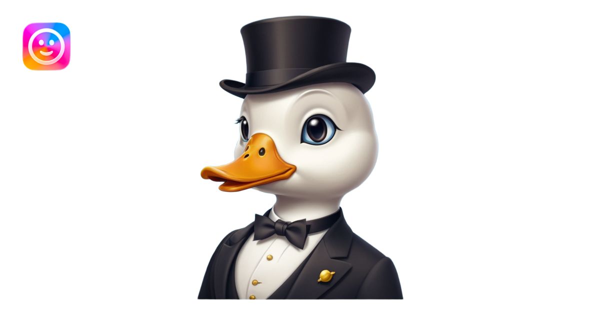 pato millonario blanco con monoculo emoji | AI Emoji Generator