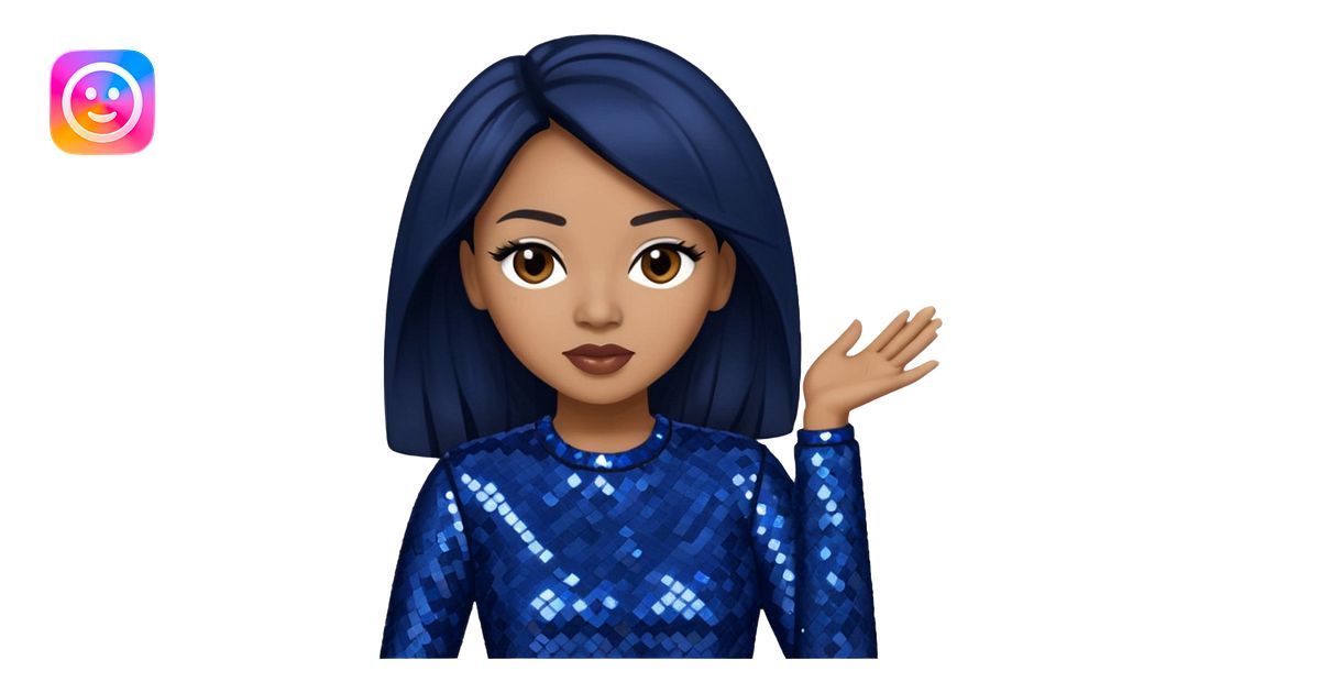 Monica, R&B Singer with dark brown hair, dark blue sequin outfit emoji ...