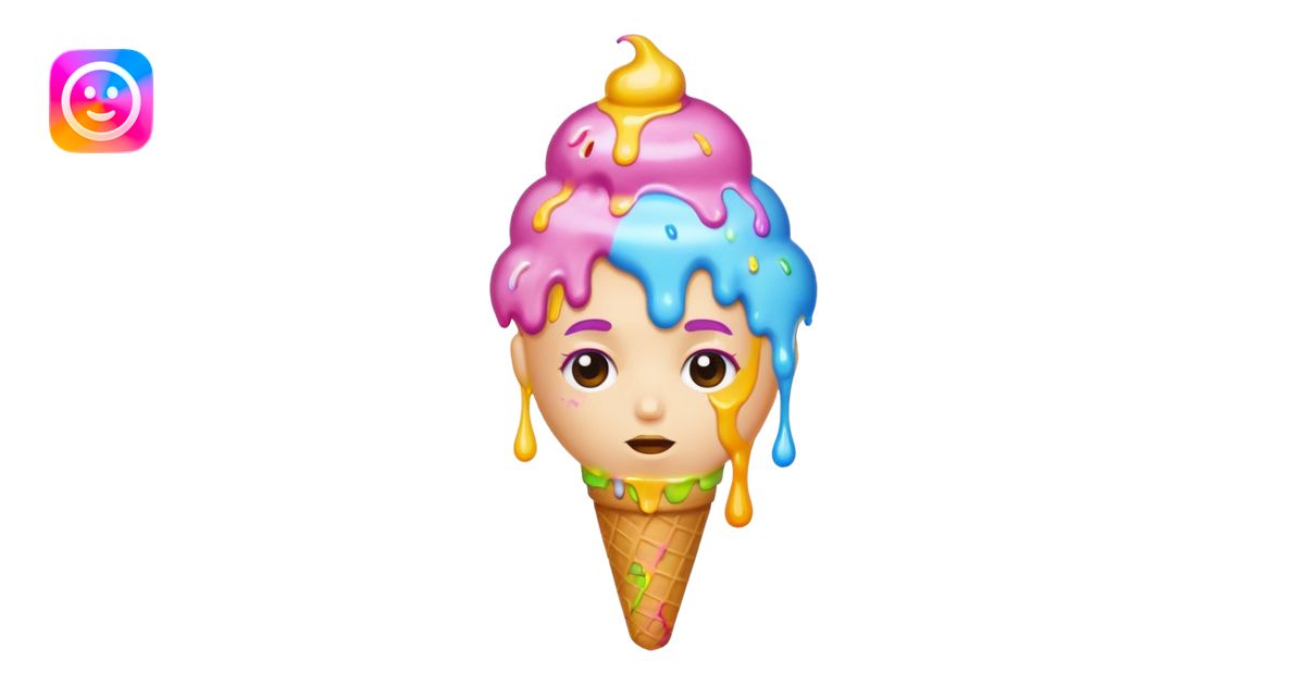 Person with ice cream hair emoji | AI Emoji Generator