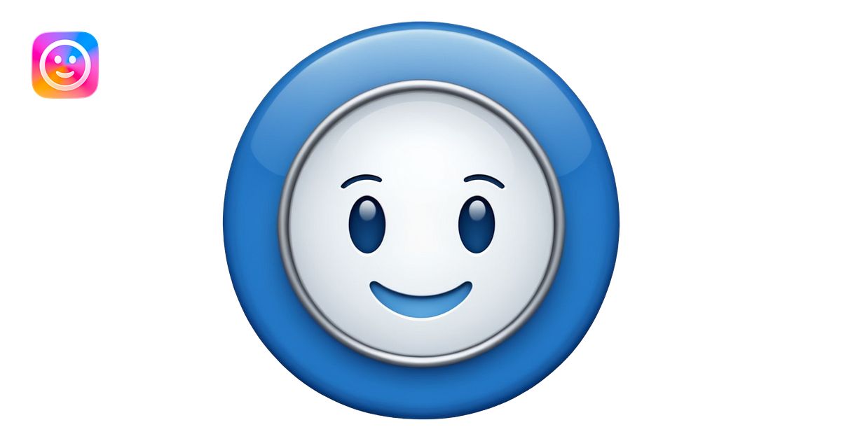 "Símbolo no formato de círculo, fundo sólido na cor azul oficial do ...