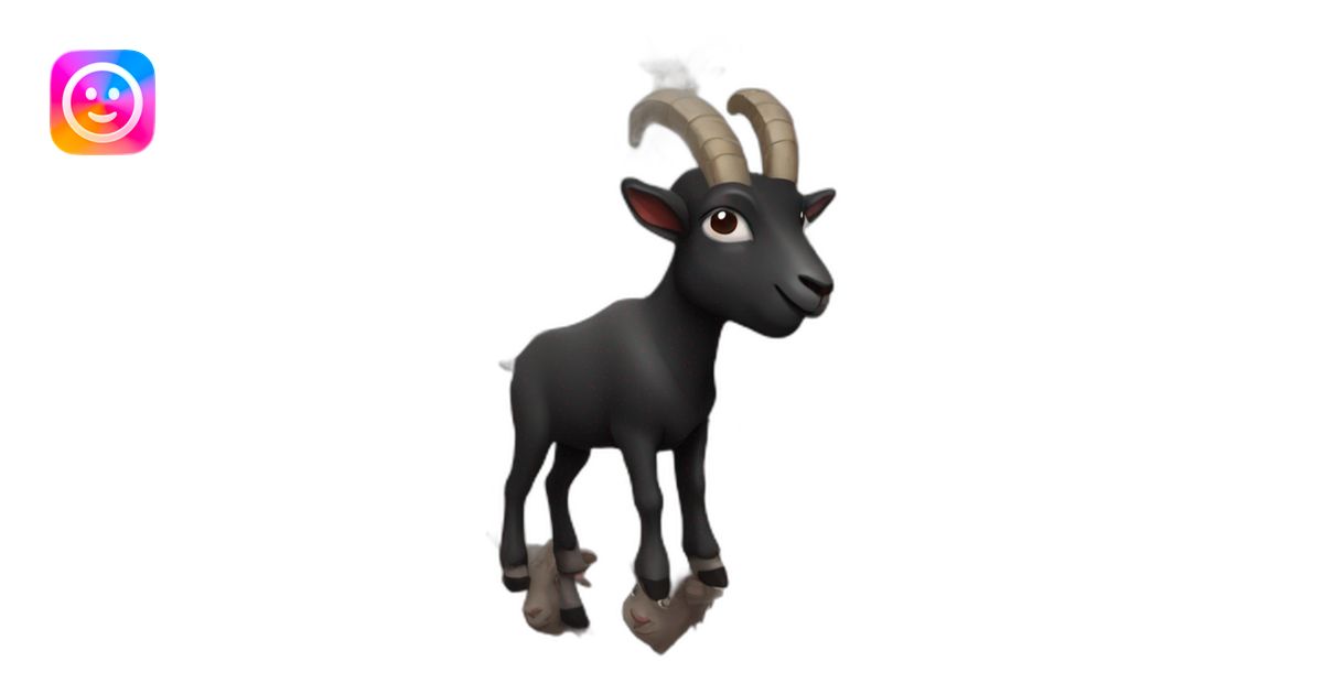 Black goat is on the red star emoji | AI Emoji Generator