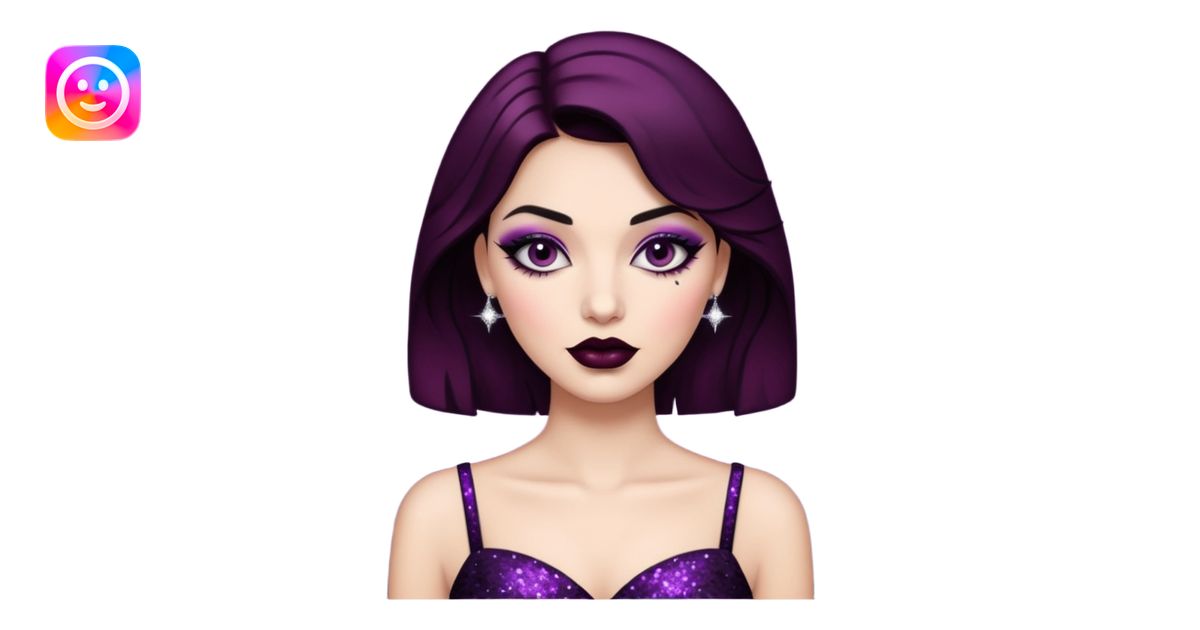 Glitter noir darling emoji | AI Emoji Generator