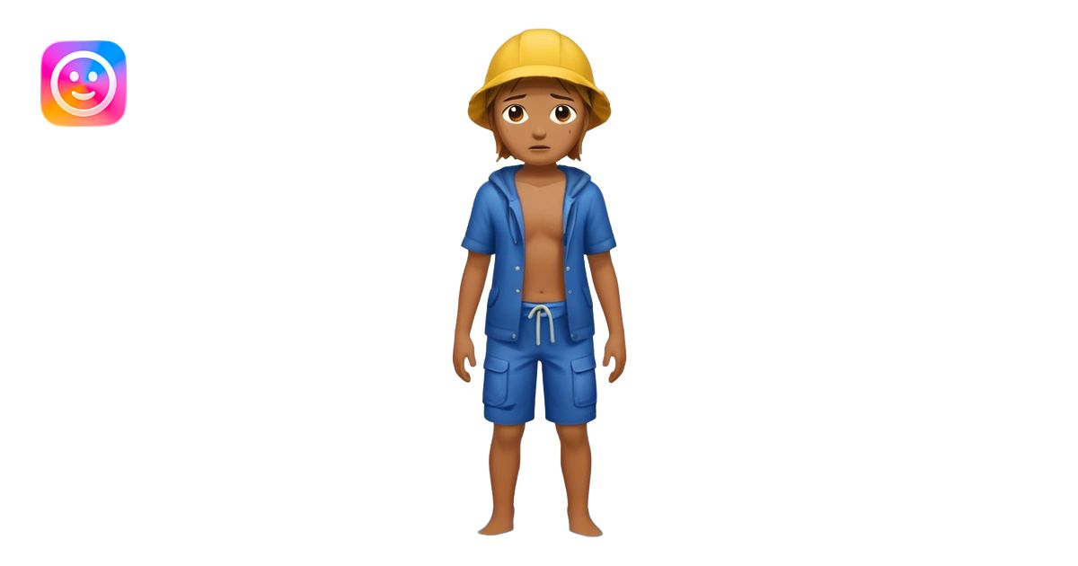 shipwreck survivor, full body emoji | AI Emoji Generator