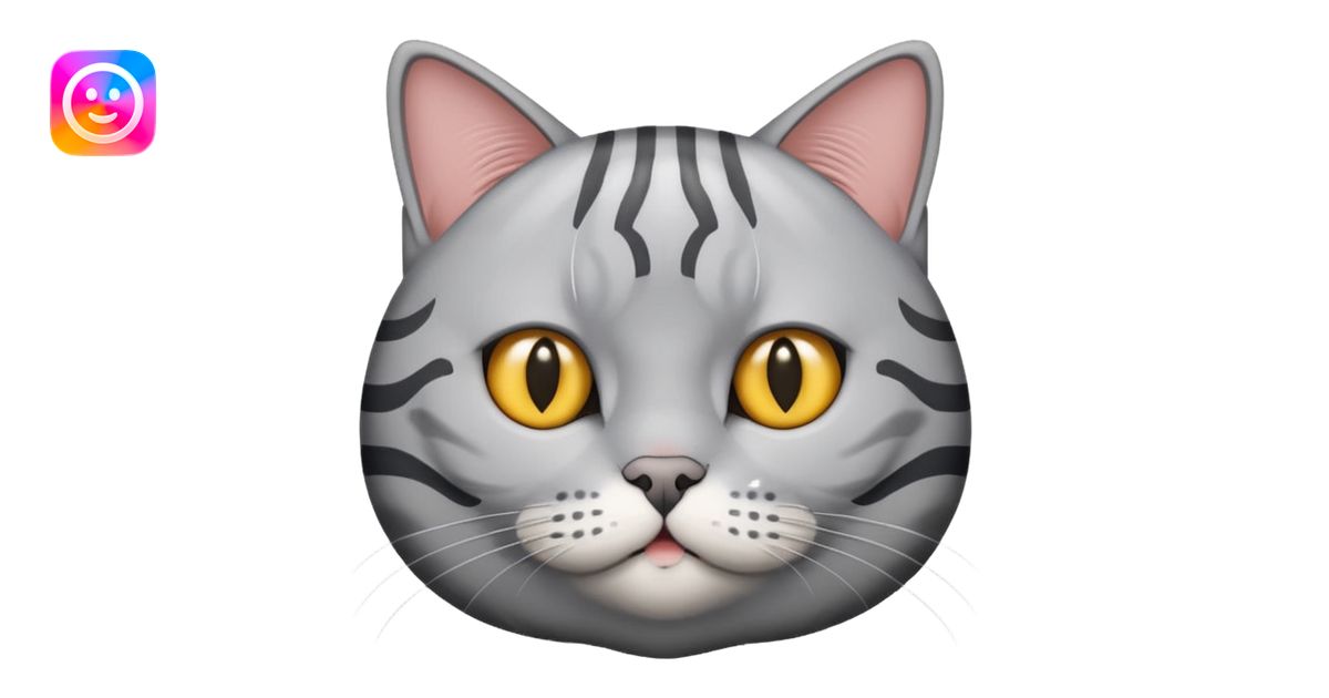 Generate an emoji of a British Shorthair cat with a gray stripe emoji ...