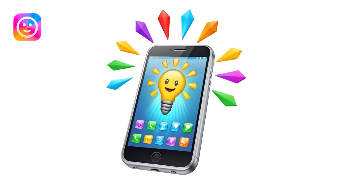 Generate a realistic emoji of a smartphone where a lot of things like ...