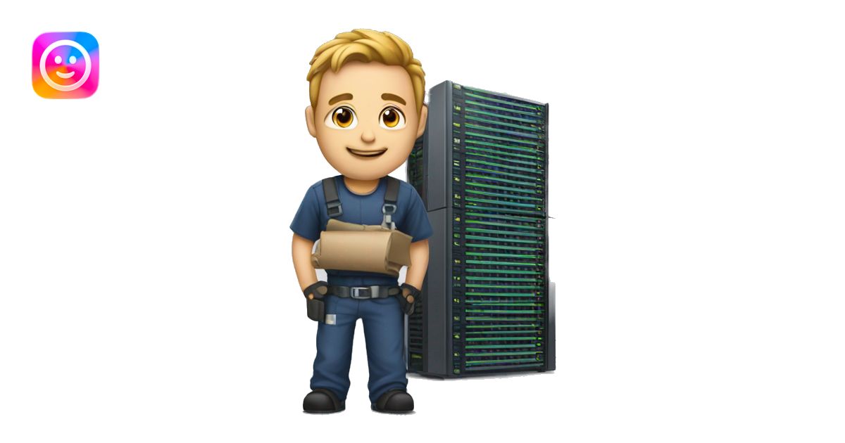 devops guy with servers and GPUs emoji | AI Emoji Generator