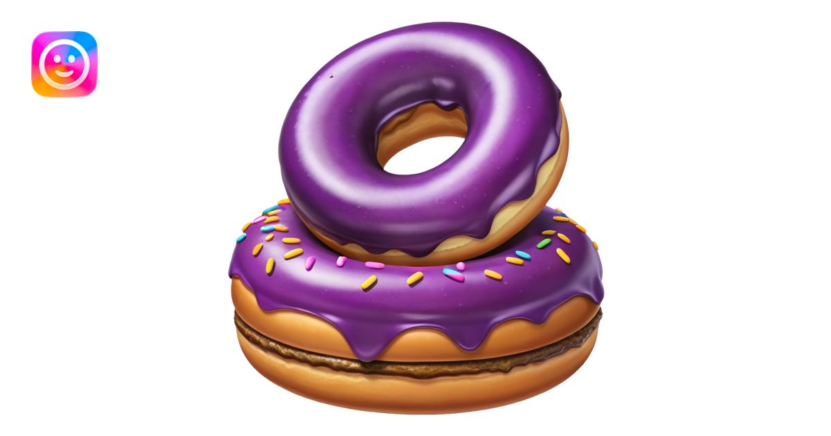 Eggplant between two donuts emoji | AI Emoji Generator