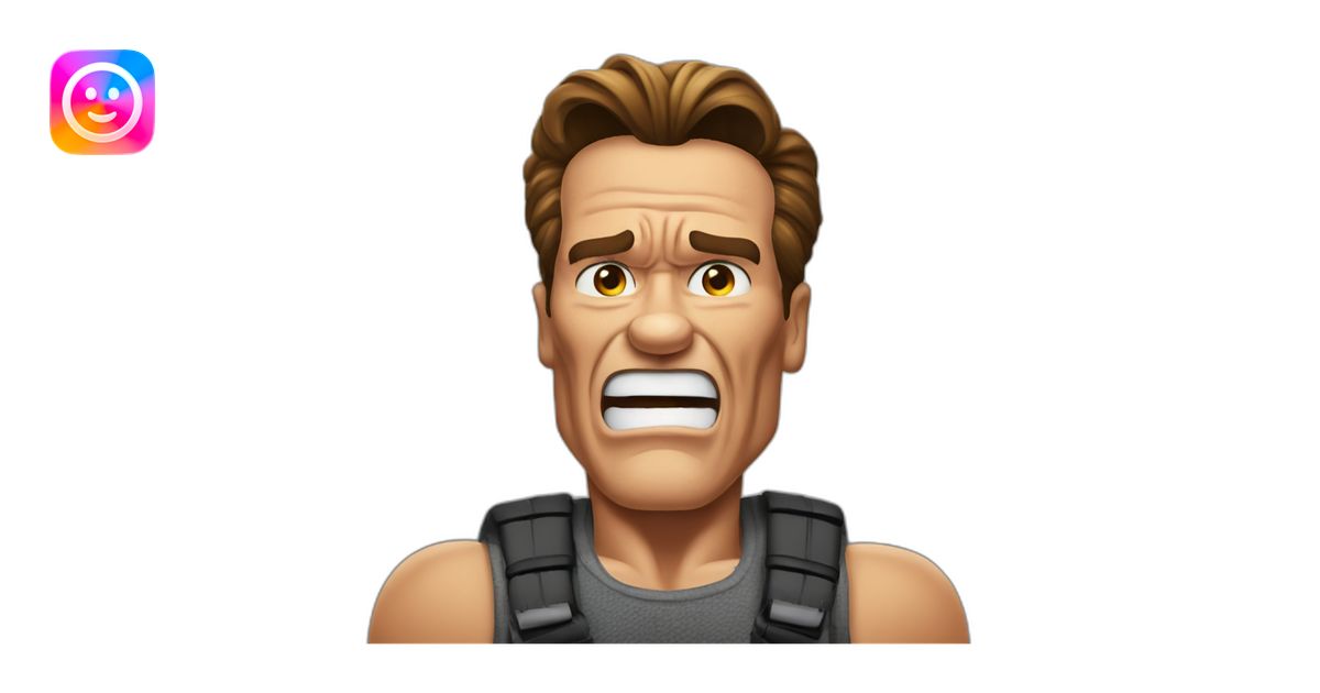 Arnold Schwarzenegger yelling emoji | AI Emoji Generator
