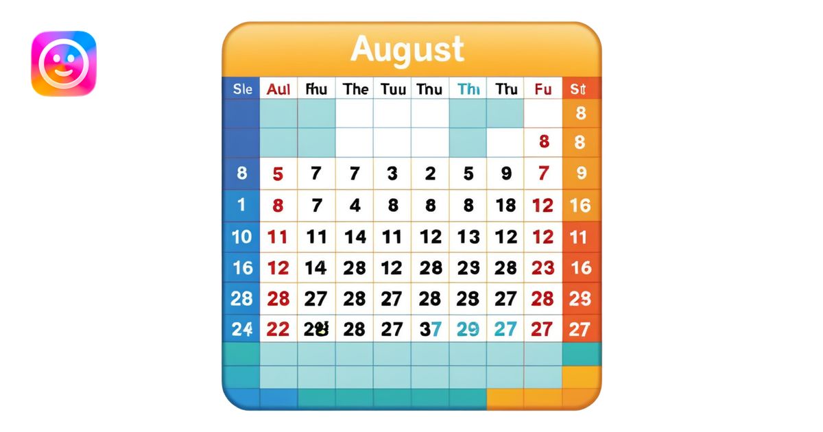 August calendar emoji | AI Emoji Generator