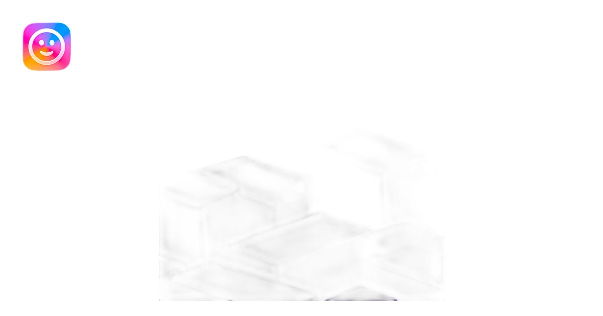 Two purple Parallelepipeds one in each side with a white letter in the ...