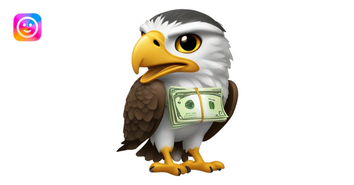 Falcon with money emoji | AI Emoji Generator