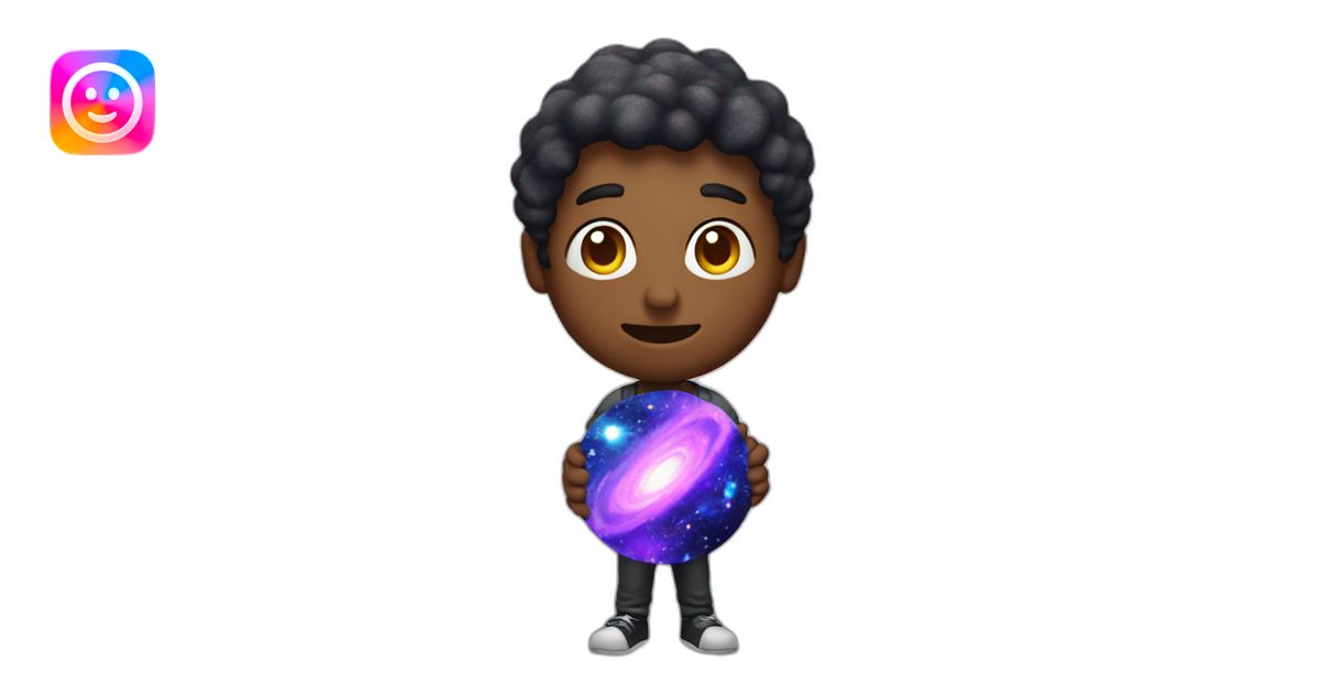 guy with a galaxy in the hand emoji | AI Emoji Generator