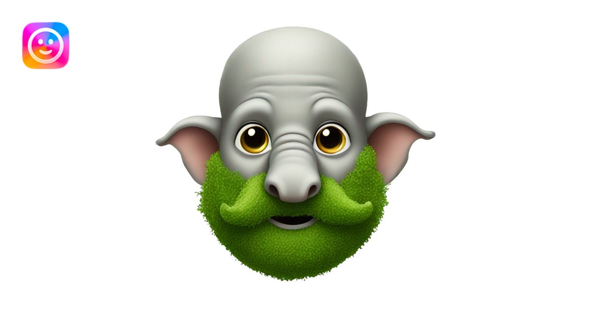 bald elephant man with a moss beard emoji | AI Emoji Generator