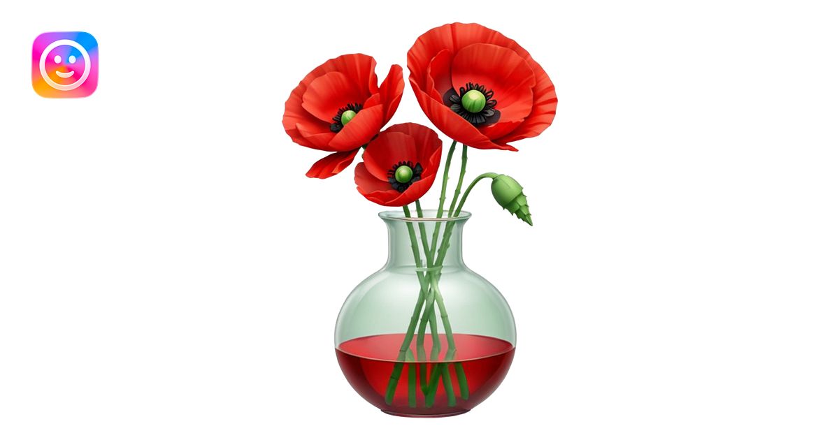 poppy flowers in a clear vase emoji | AI Emoji Generator