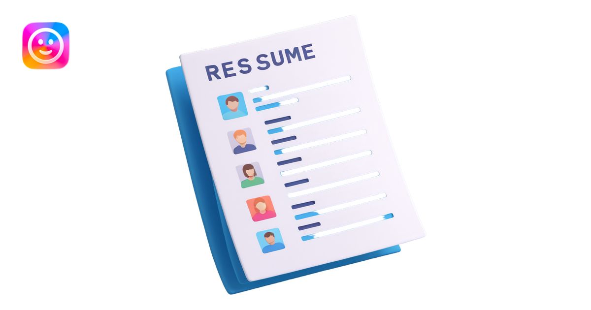 resume icon, 3D effect, subtle shadows, professional look emoji | AI ...