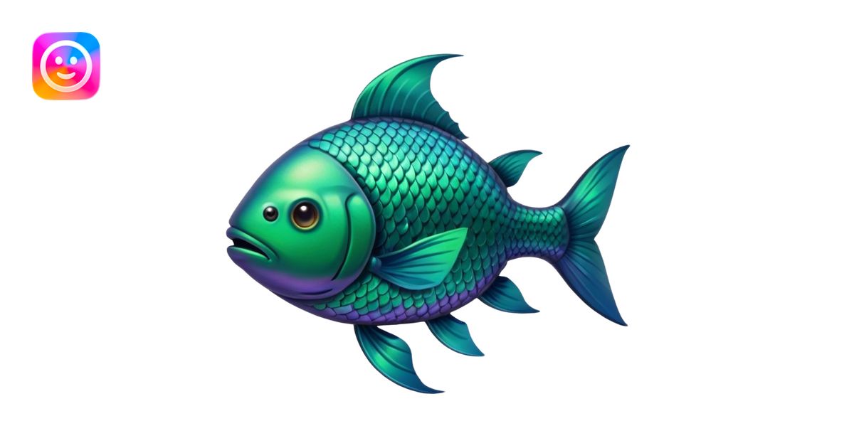 Dark green river fish emoji | AI Emoji Generator