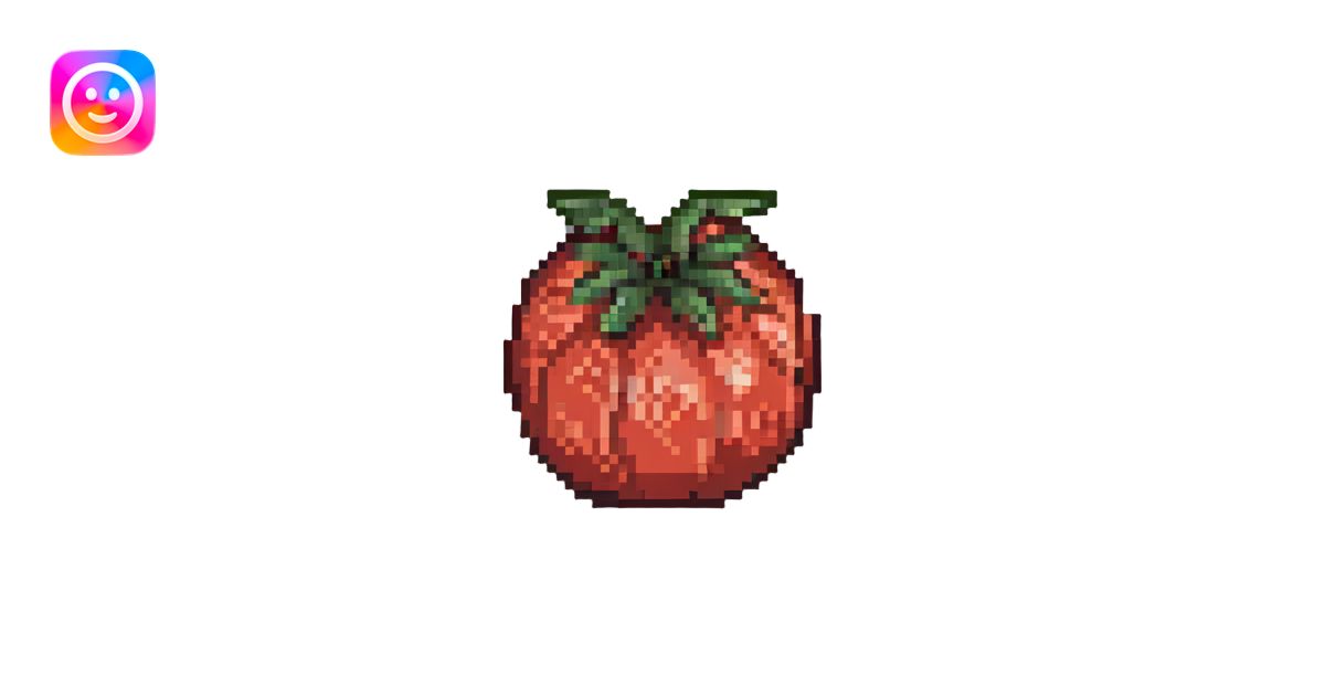 tomato in pixel art style illustration | AI Emoji Generator