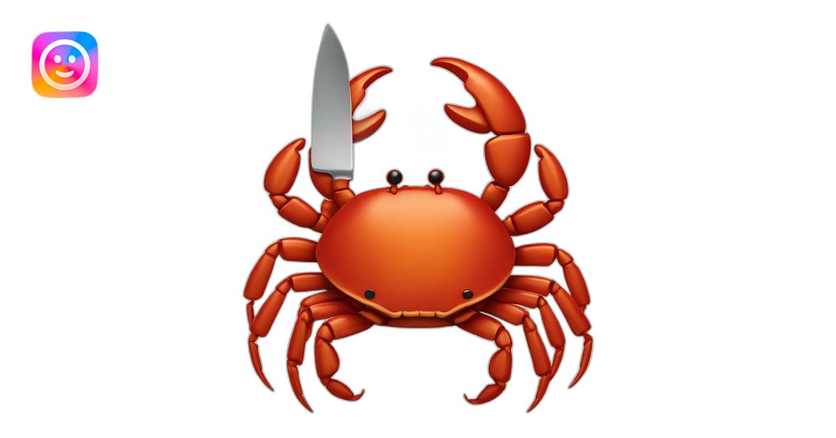 Crabe avec un couteau a la main emoji | AI Emoji Generator