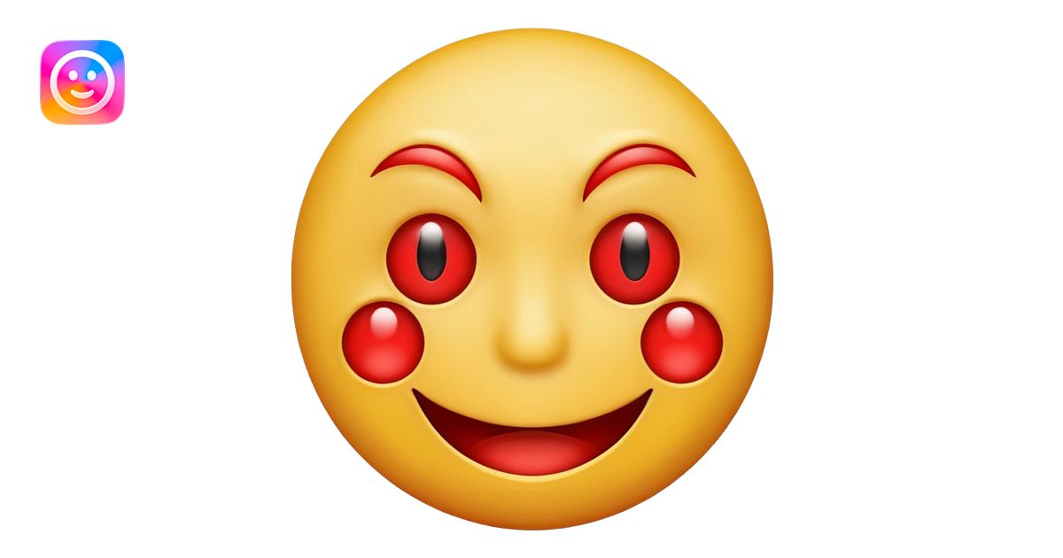 Insane smiley face who wants to spend money and looks evil but make it with red tired eyes ...