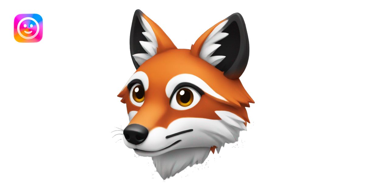 red fox with black and white accents emoji | AI Emoji Generator