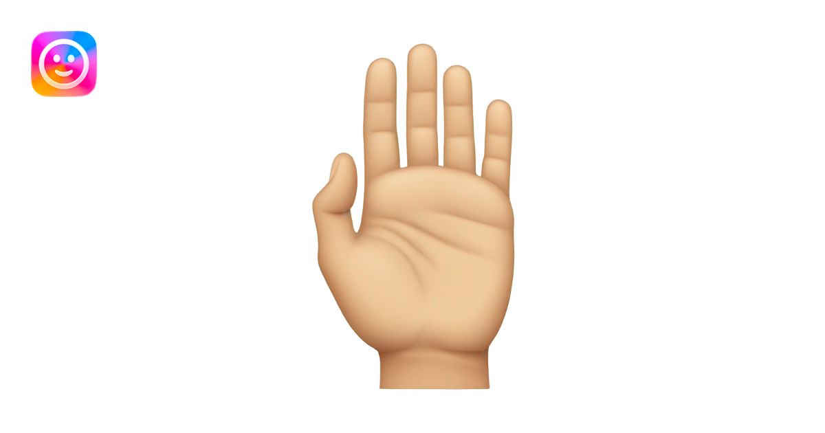 hand flat side view thumb tucked in emoji | AI Emoji Generator