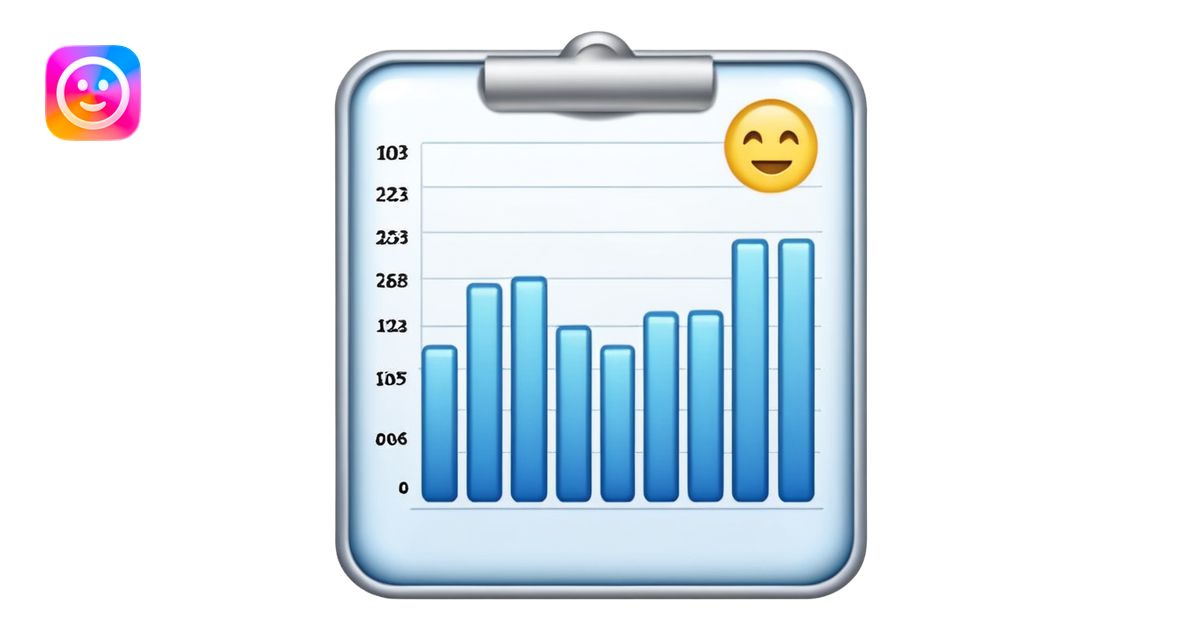 ios style emoji for report sheet consisting multiple graph/ charts with ...
