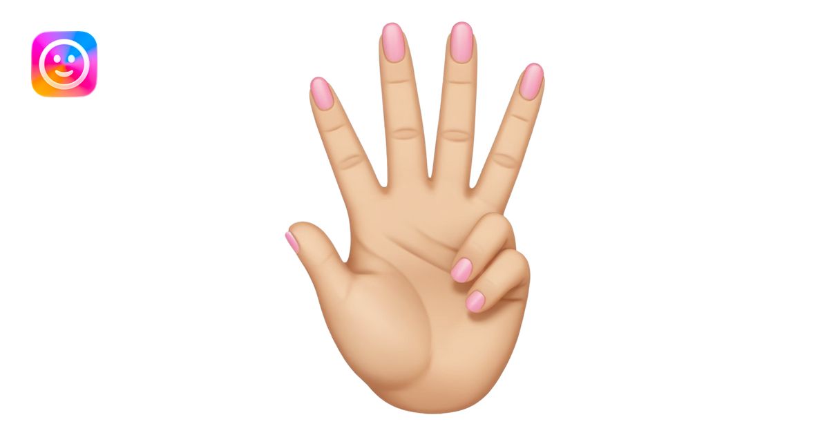 peace sign emoji but with the middle and ring fingers up instead of the ...