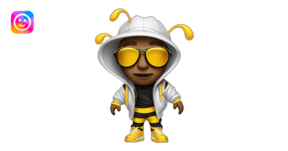Cool bee rapper emoji | AI Emoji Generator