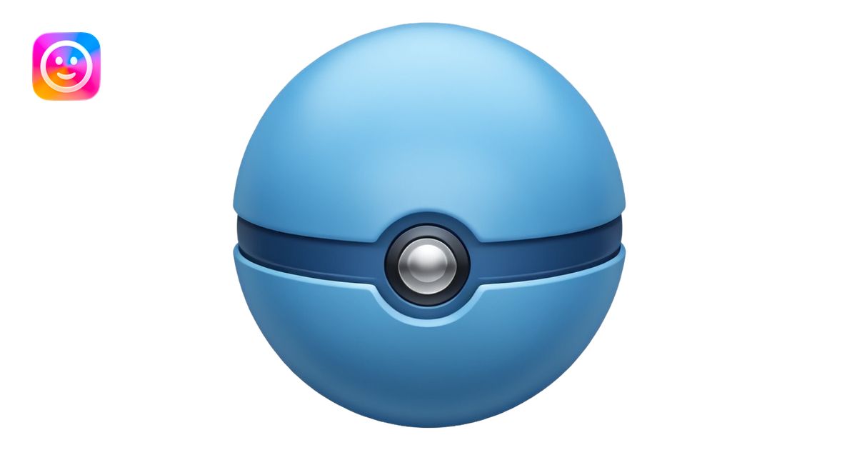 blue pokeball emoji, minimalistic emoji | AI Emoji Generator