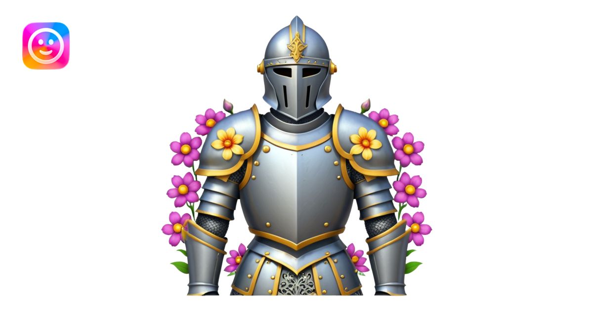 Knight armor in flowers emoji | AI Emoji Generator