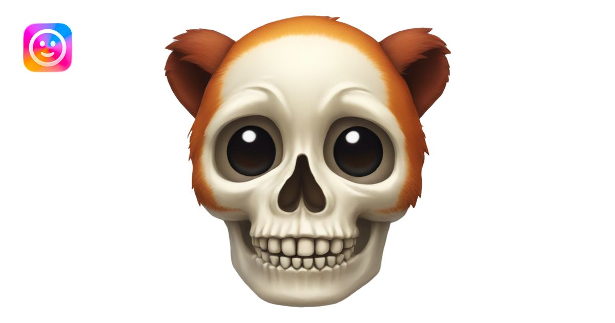 red panda skeleton skull emoji | AI Emoji Generator