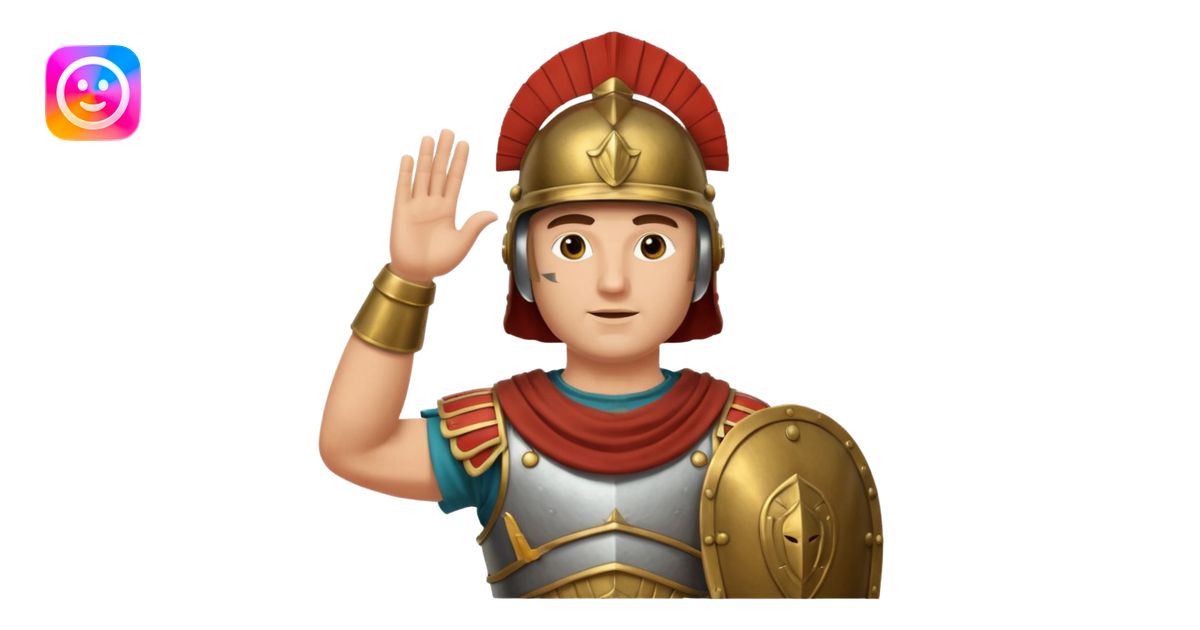 an ancient roman republic soldier doing a straight hand salute emoji ...