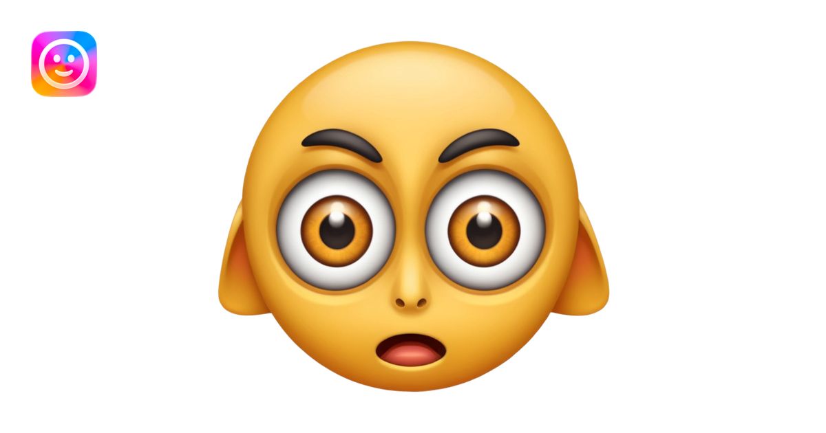 Crazy looking tweeker with huge eyes emoji | AI Emoji Generator