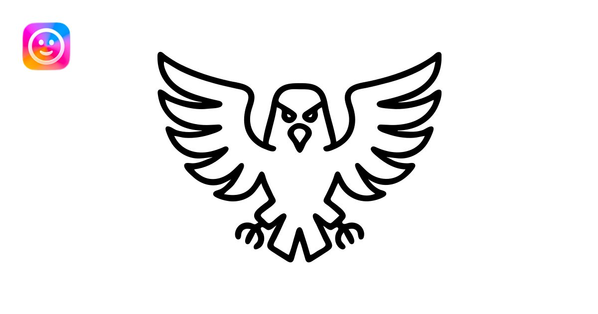 scary looking 2d eagle symbol, intense eyes, dramatic wings icon | AI ...