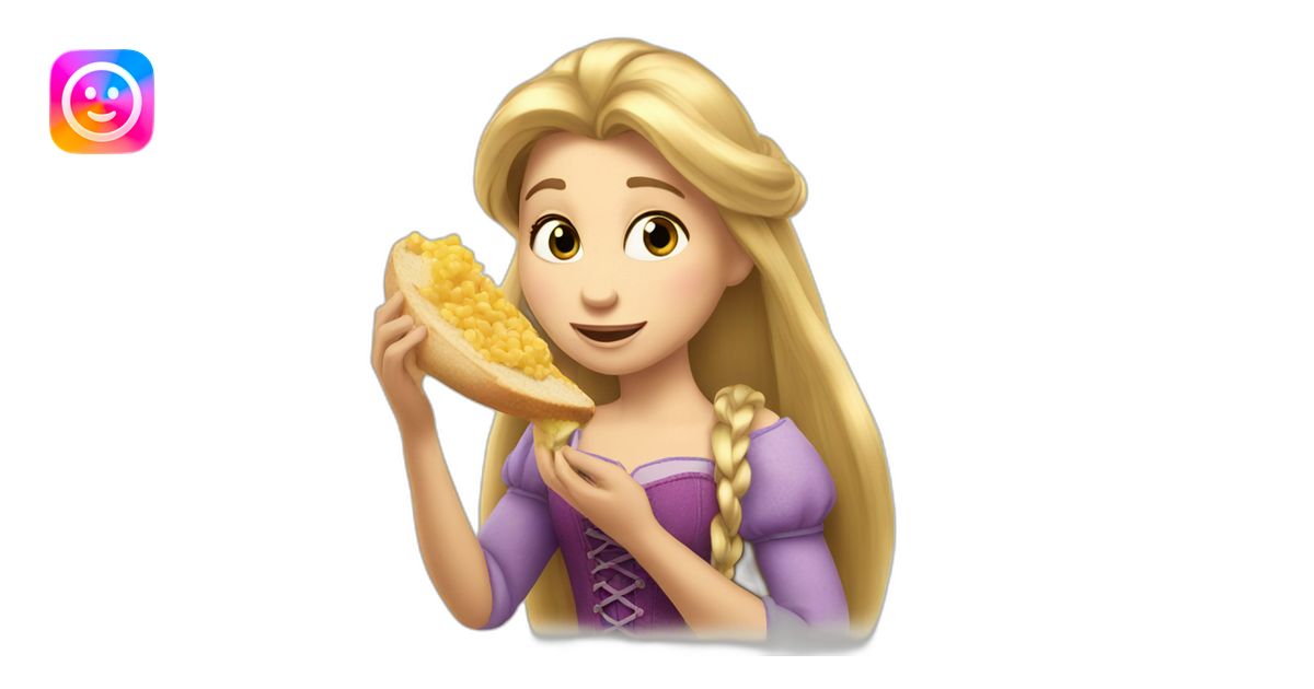 Rapunzel eating emoji | AI Emoji Generator