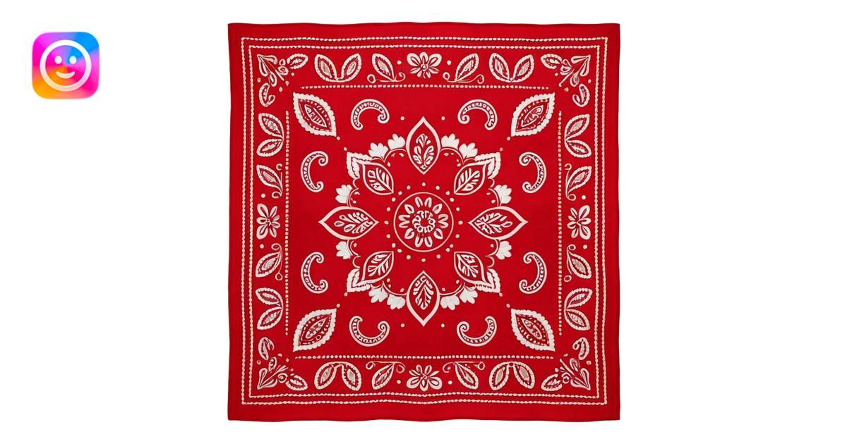 Red paisley bandana, bandana emoji | AI Emoji Generator