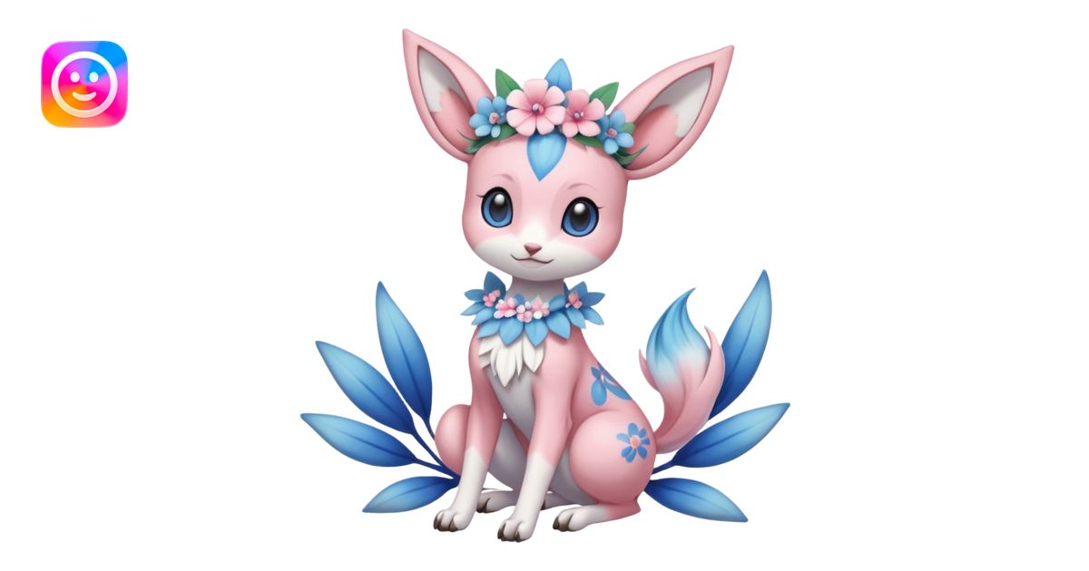 Cute Romantic Pastel Realistic Floral Meloetta-Sylveon-Palkia-Cresselia ...