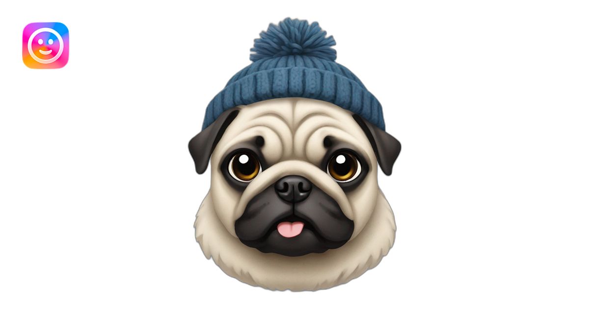 pug-wearing-a-wool-beanie emoji | AI Emoji Generator