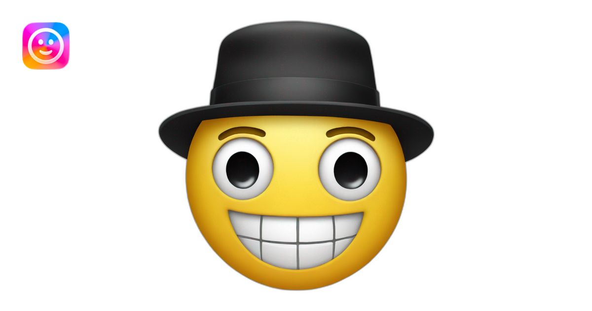 smiley emoji wearing a bowler hat emoji | AI Emoji Generator