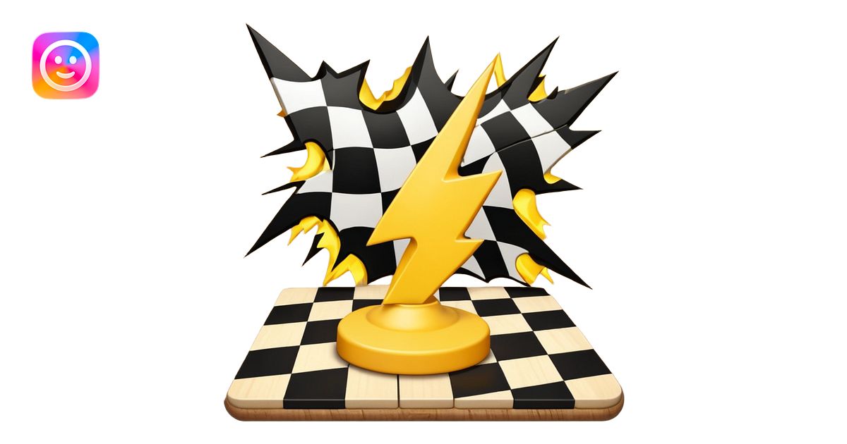 a yellow lightning hitting a chess board emoji | AI Emoji Generator