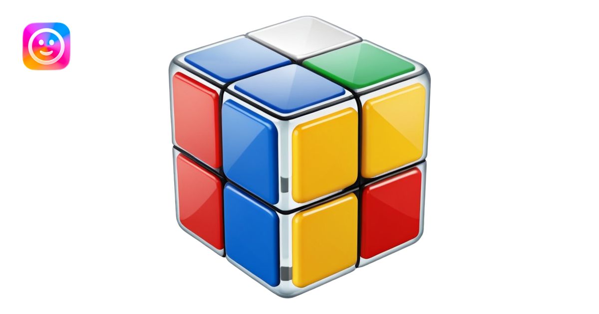 Transparent glass Rubix cube emoji | AI Emoji Generator