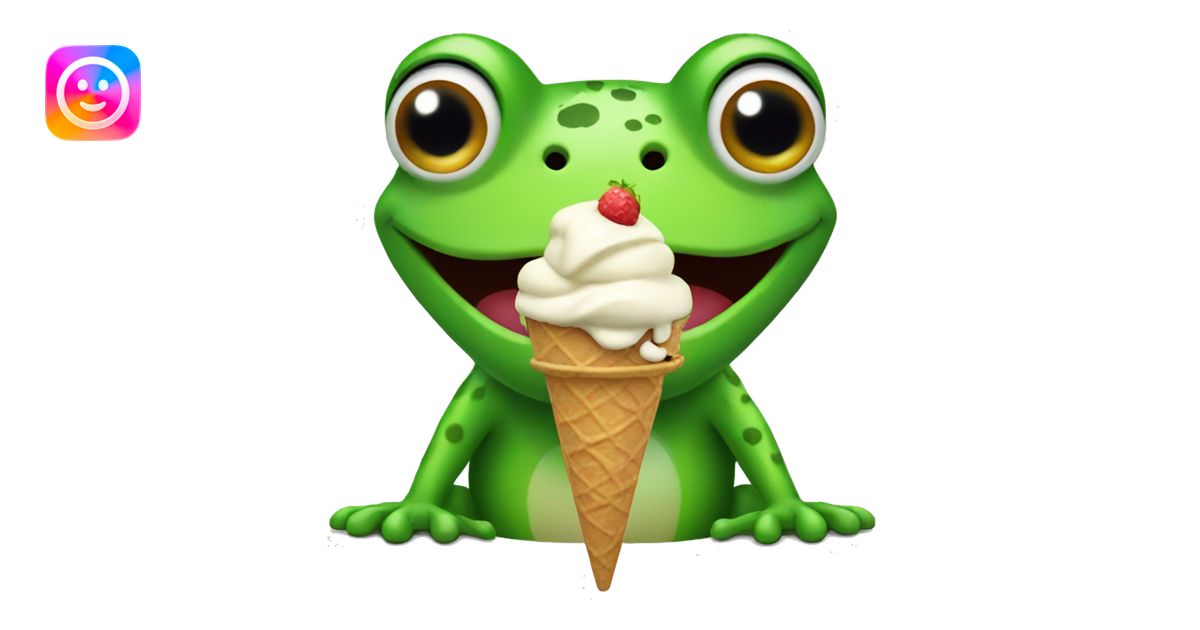 Frog eat ice cream emoji | AI Emoji Generator