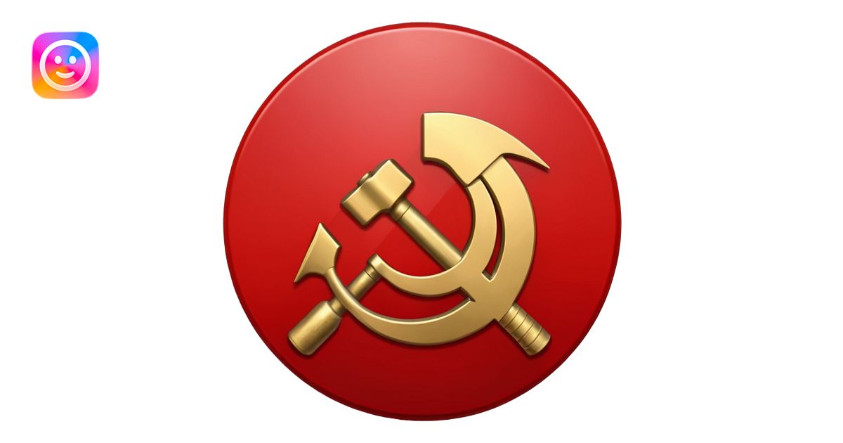 communist symbol hammer and sickle inside red prohibition circle emoji ...