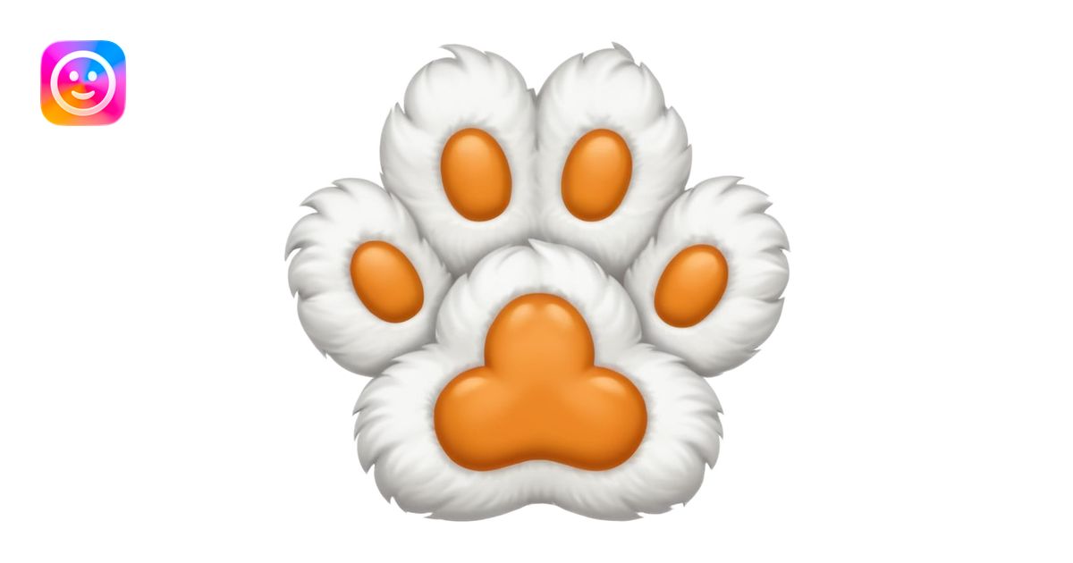 white fluffy paw, view from the top, cute, paw only emoji | AI Emoji ...